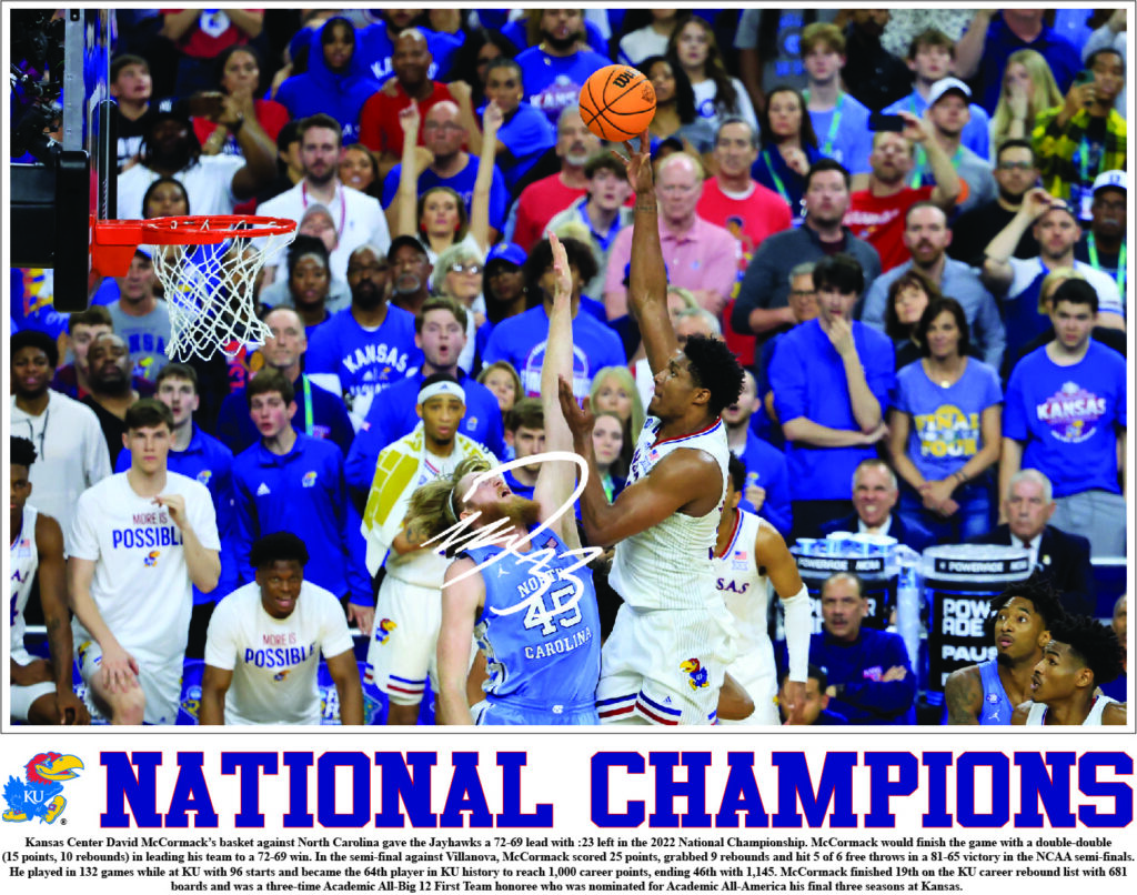 Jayhawk Autographs - Buy David McCormack Autographed 18"x24" 2022 ...