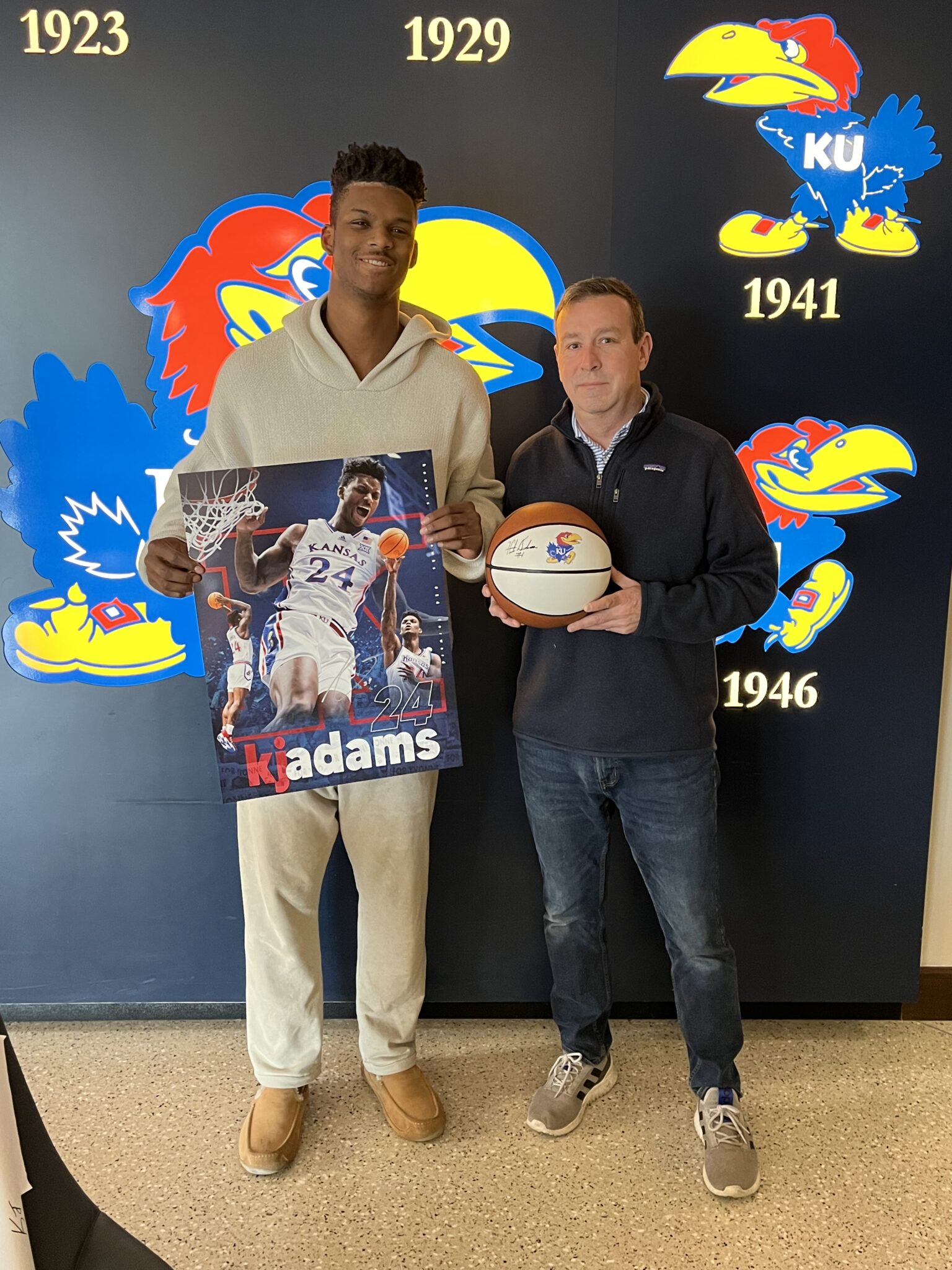 Jayhawk Autographs - Buy KJ Adams Jr. Signed Basketball and FREE Poster