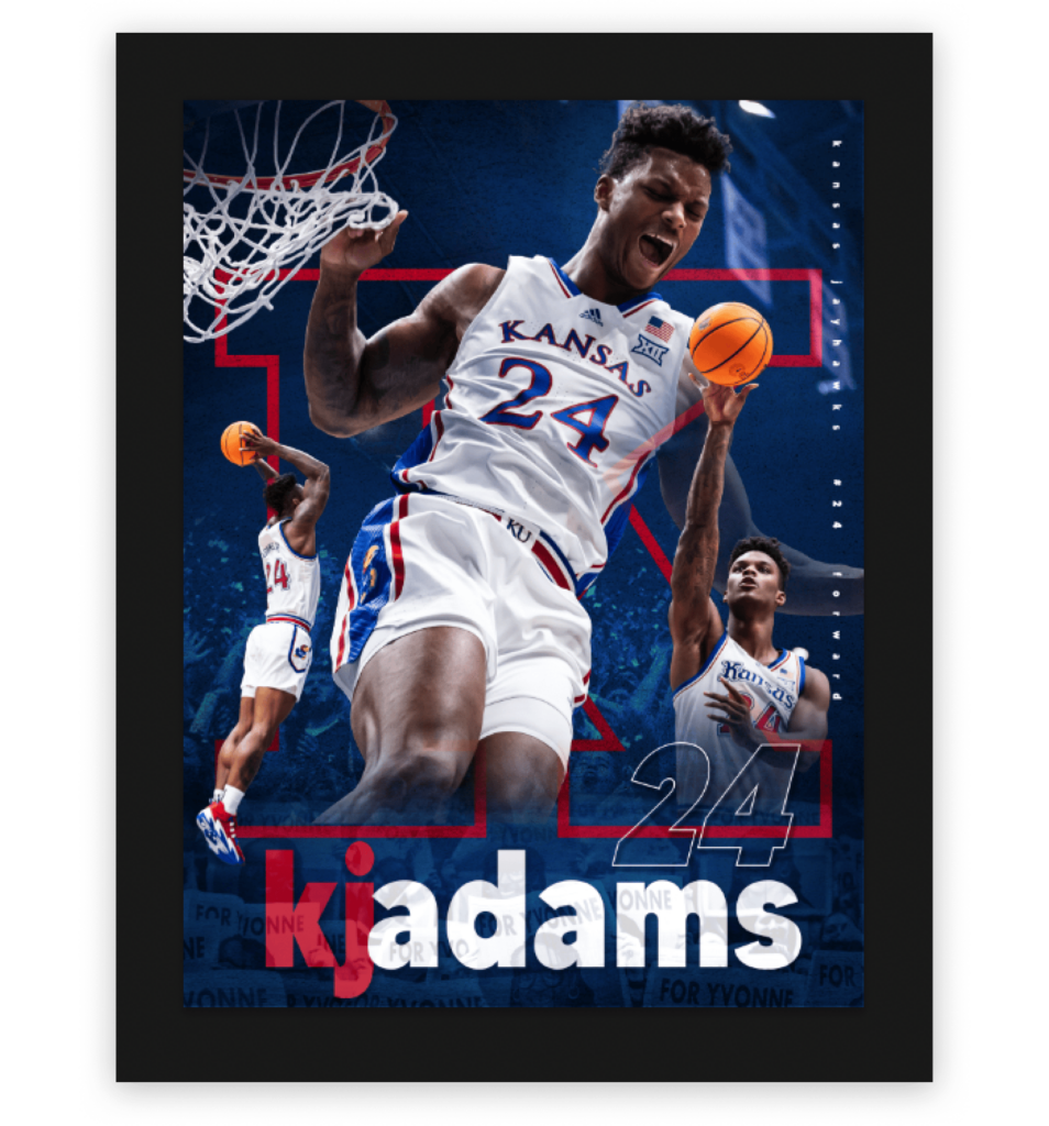 Jayhawk Autographs - Buy KJ Adams Jr. Autographed 18"x24" Poster